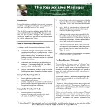 The Responsive Manager / Leader: Key to Loyalty and Productivity ...