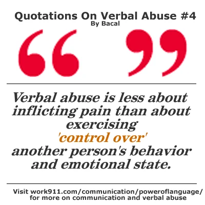 All About Verbal Abuse In Pictures - Bacal's Personal & Work Growth Center